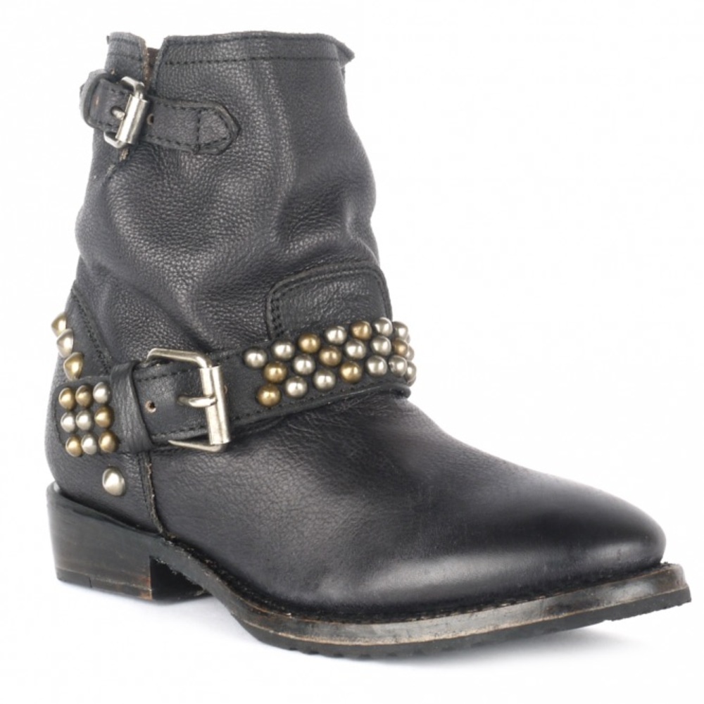 Ash Vicious Bis Studded-Black Leather Motorcycle Boot… - Gem